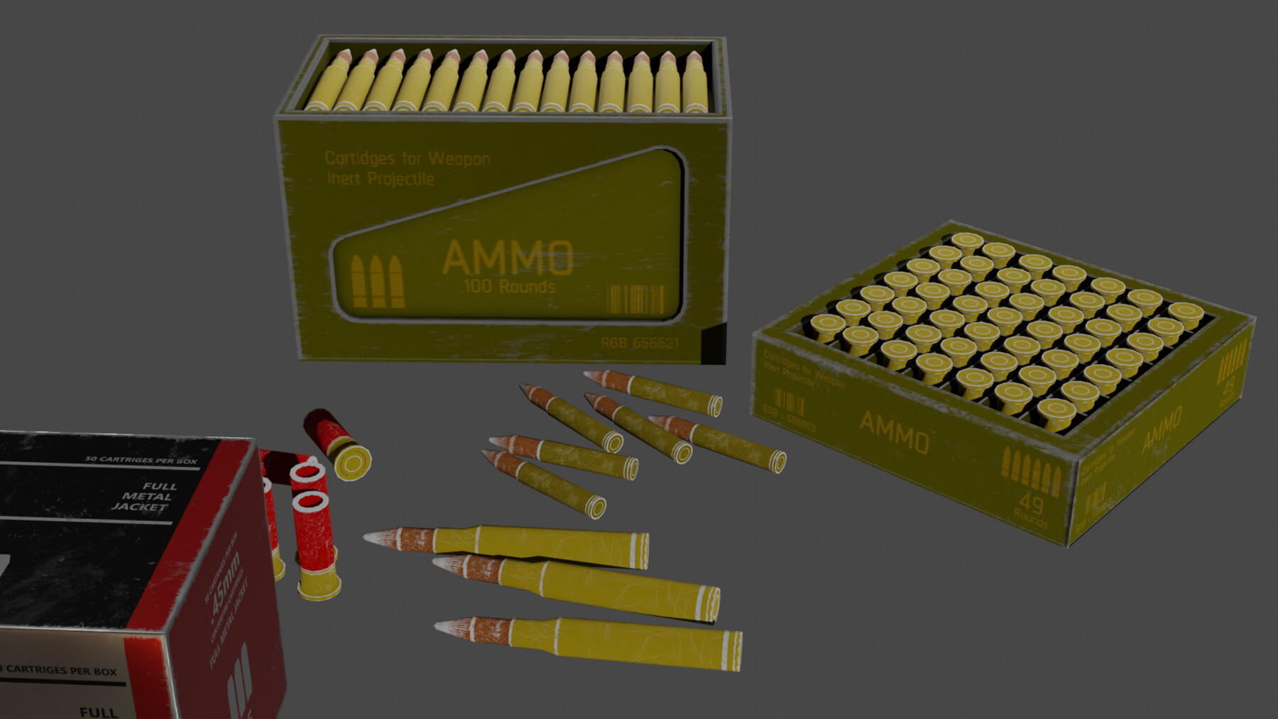 ArtStation - Ammo Box Set - Low Poly - Game Ready 3D model | Game Assets