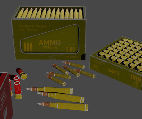 ArtStation - Ammo Box Set - Low Poly - Game Ready 3D model | Game Assets