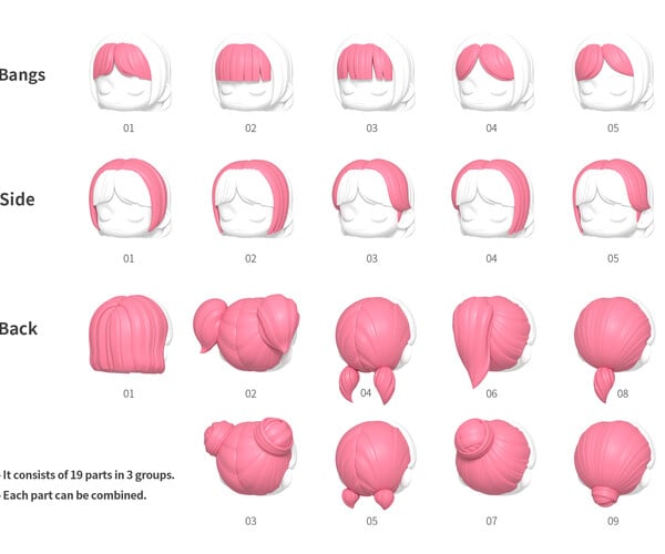 ArtStation - Chloe Modular Hair | Resources