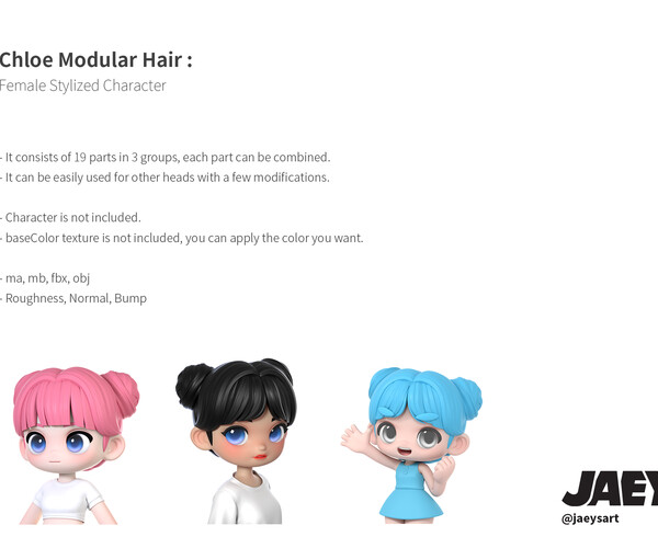 ArtStation - Chloe Modular Hair | Resources