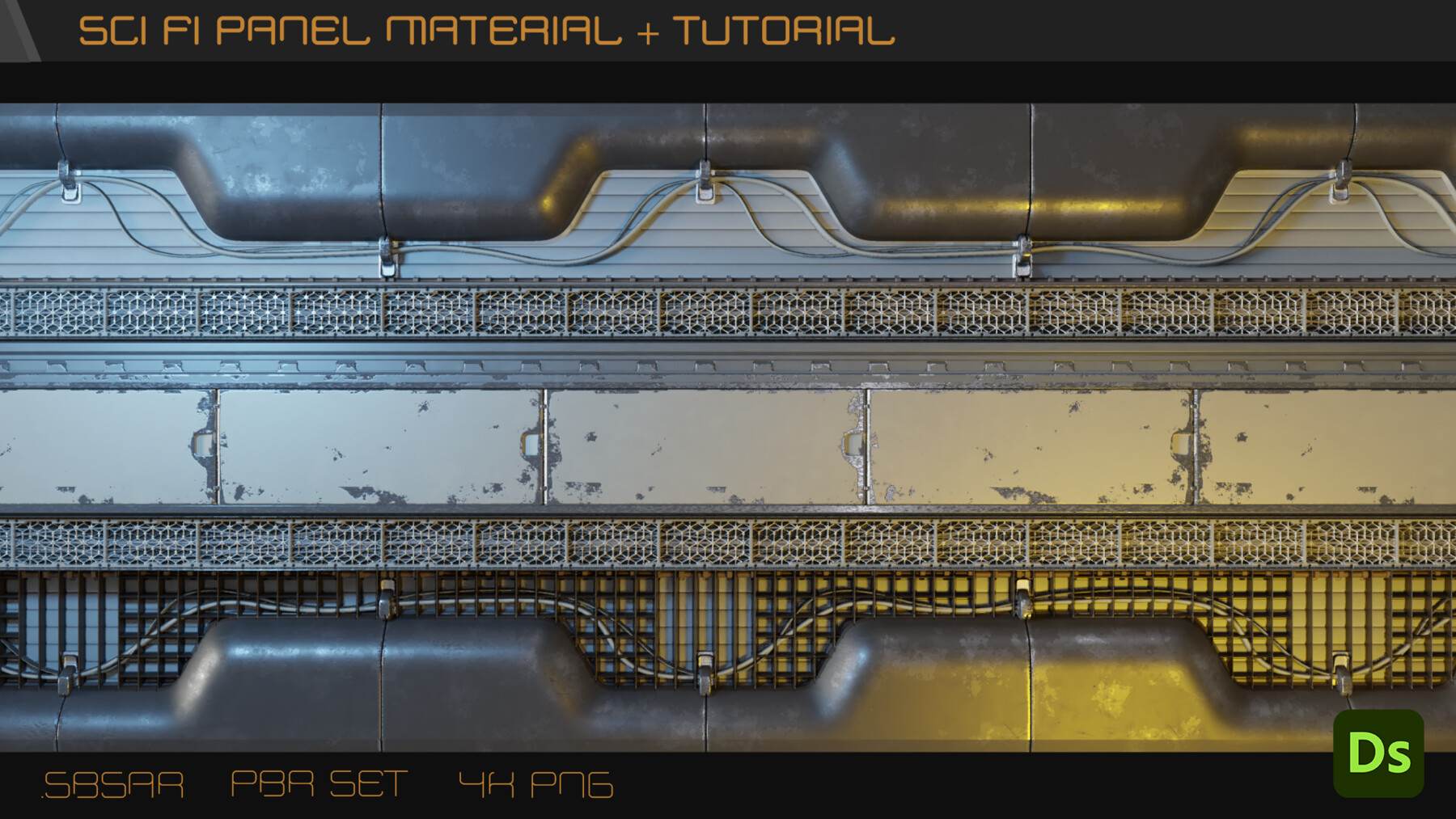 ArtStation - Sci-Fi Panel Material (Customizable) + Tutorial /(.sbsar ...