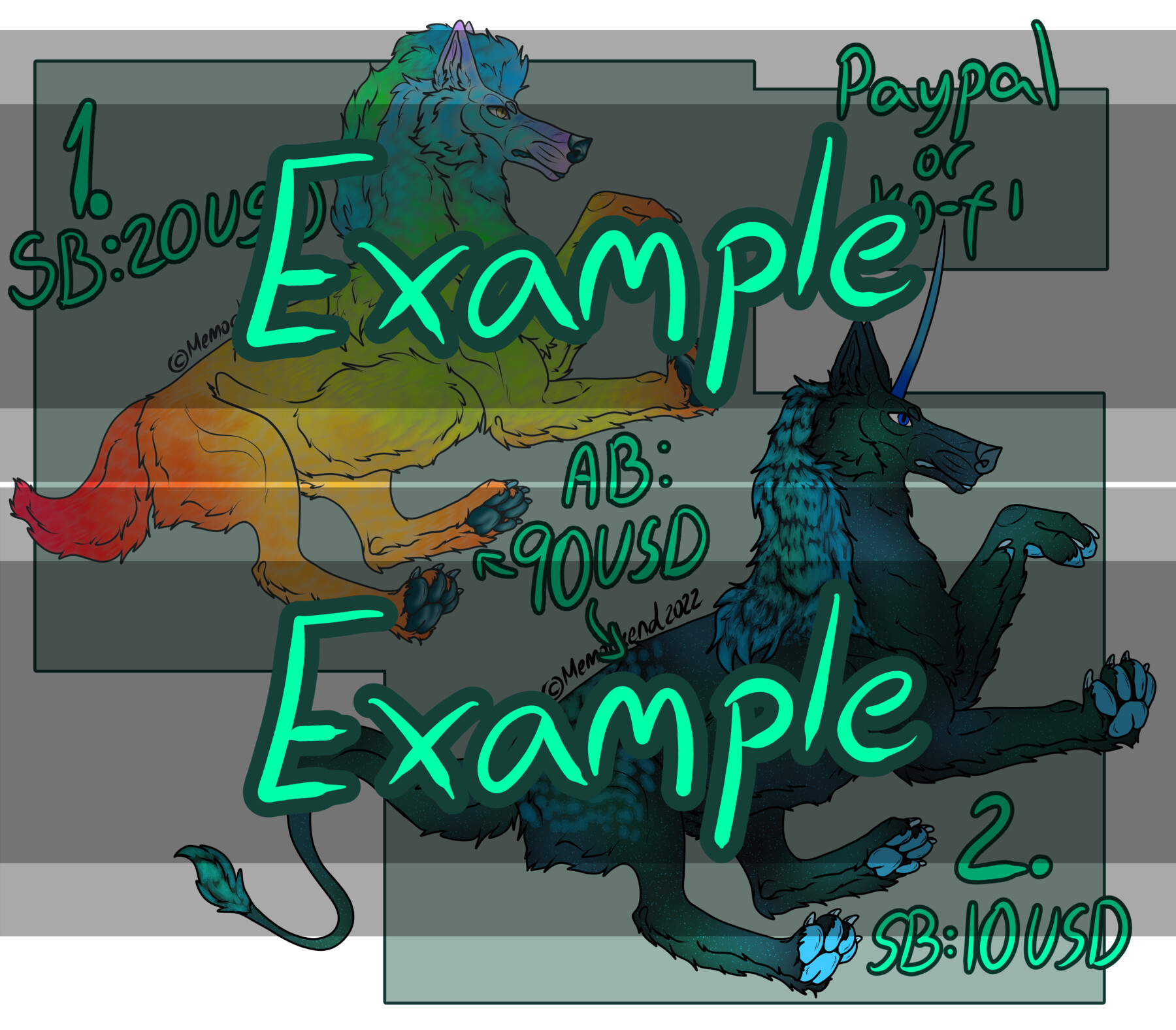 ArtStation - Canine base with mohawk, tails and horns! | Artworks