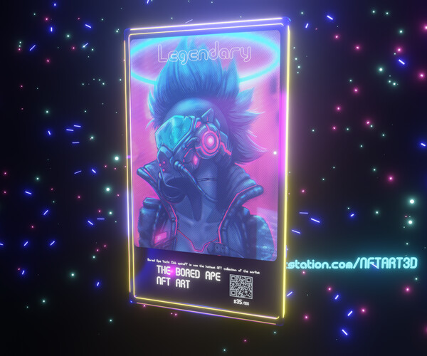 ArtStation - 3D Animated Card Blender Template .blend File NFT Style ...