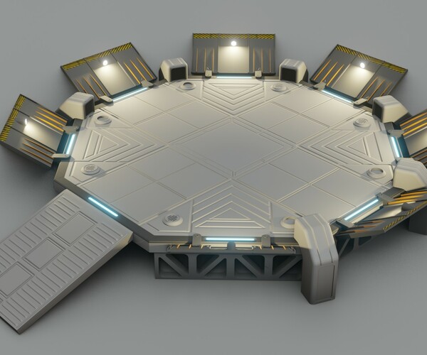 ArtStation - Sci-Fi Landing Pad - Game ready - PBR | Game Assets