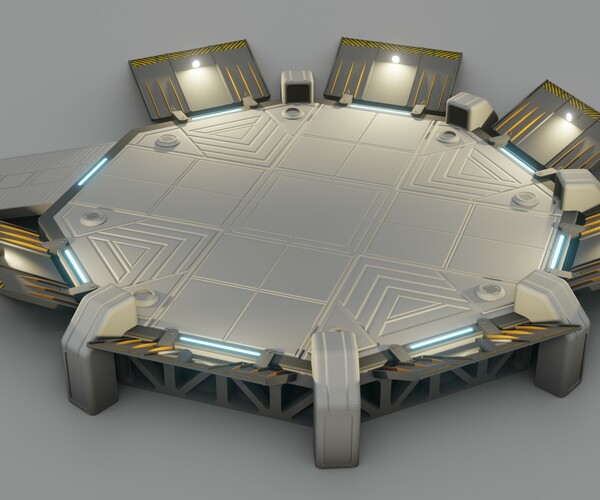 ArtStation - Sci-Fi Landing Pad - Game ready - PBR | Game Assets