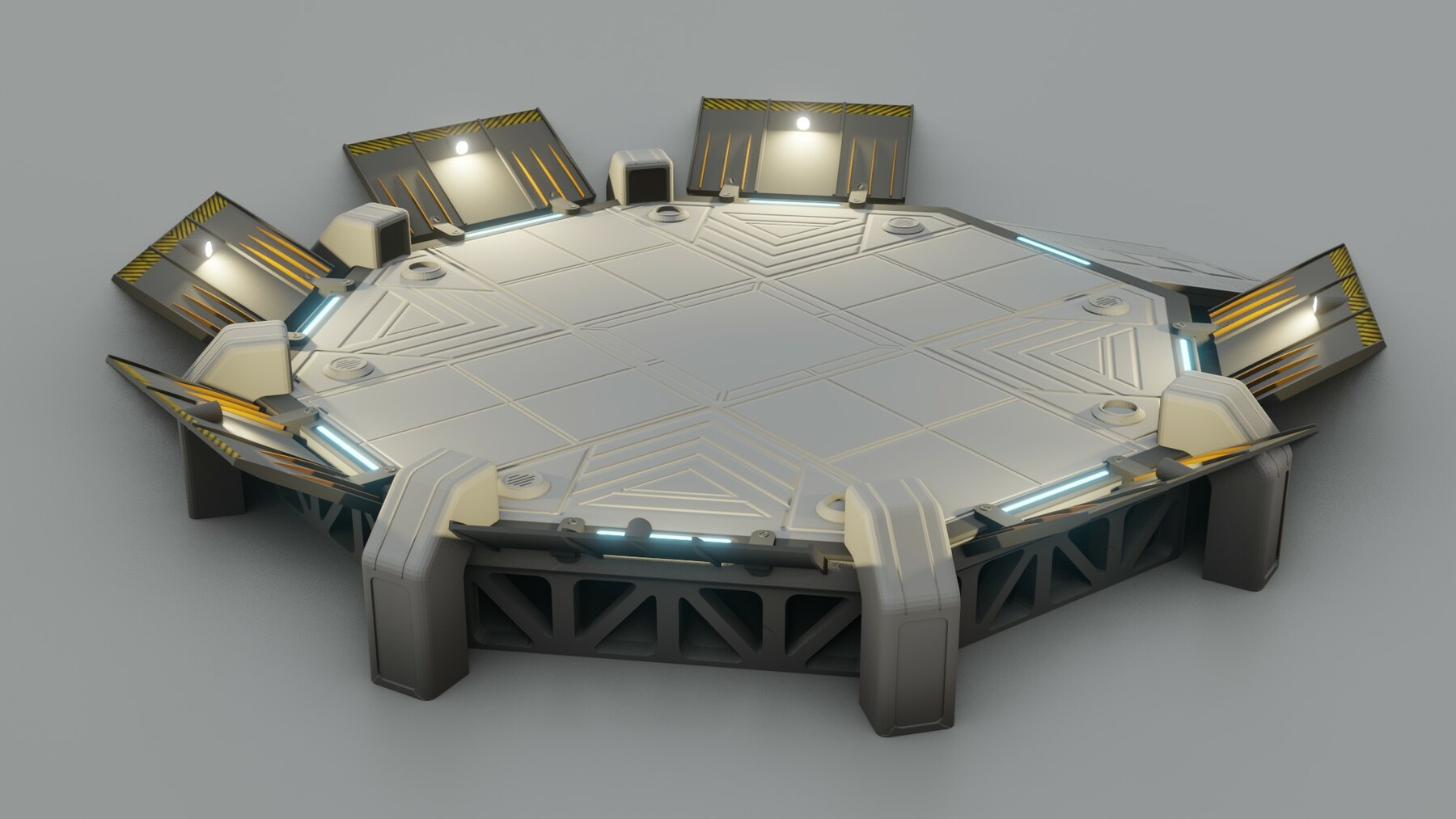 ArtStation - Sci-Fi Landing Pad - Game ready - PBR | Game Assets