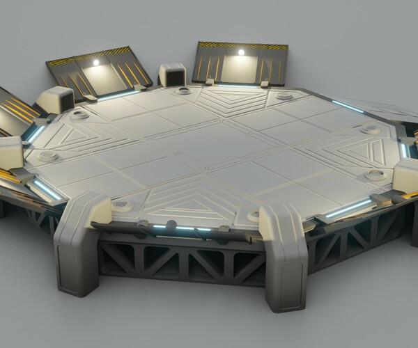 ArtStation - Sci-Fi Landing Pad - Game ready - PBR | Game Assets