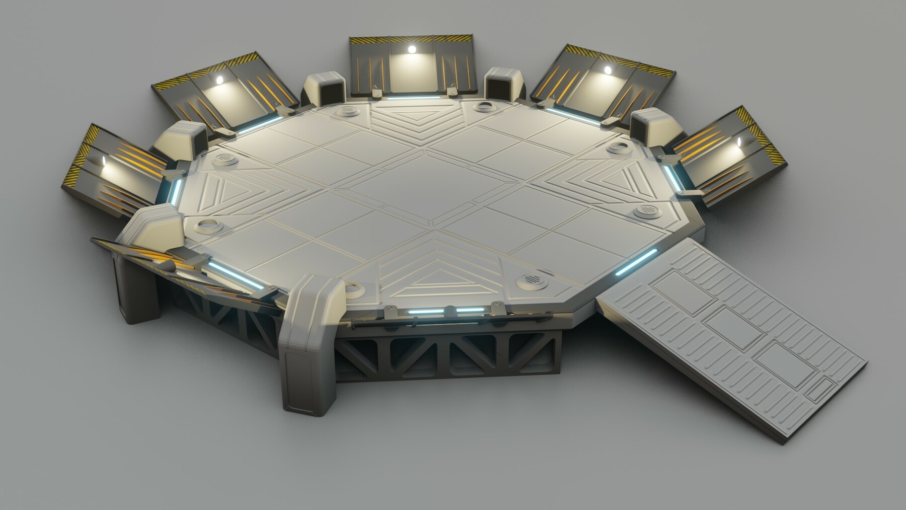 ArtStation - Sci-Fi Landing Pad - Game ready - PBR | Game Assets