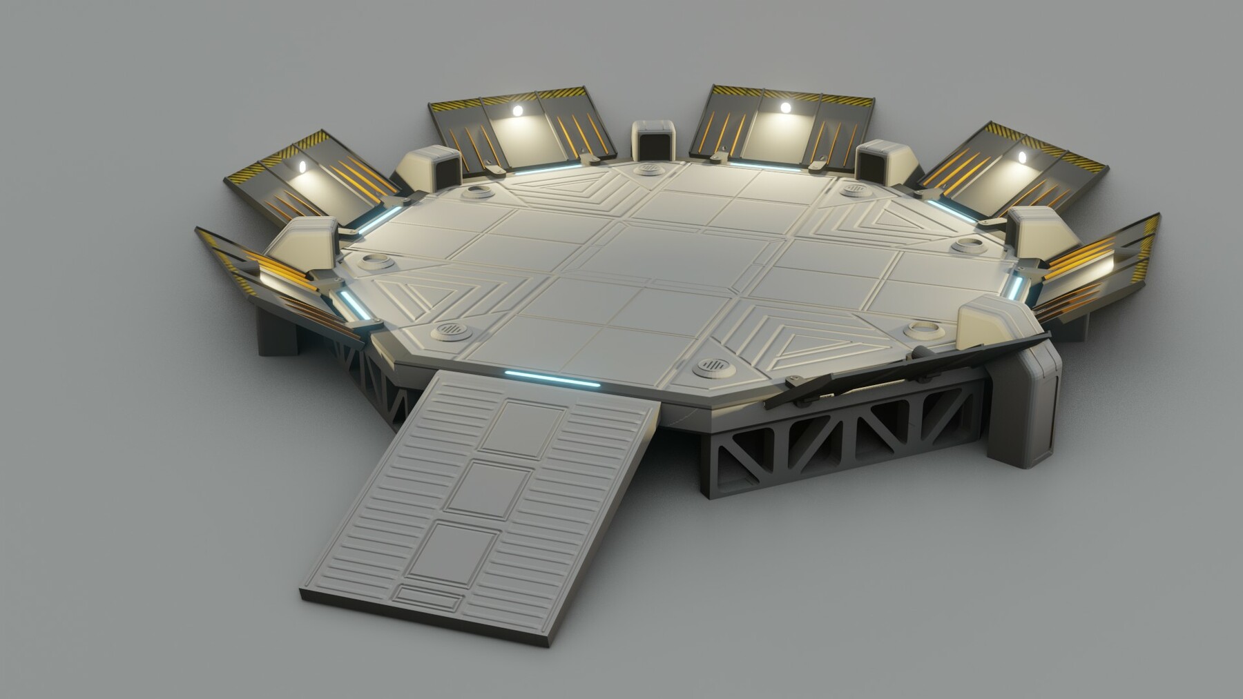 ArtStation - Sci-Fi Landing Pad - Game ready - PBR | Game Assets