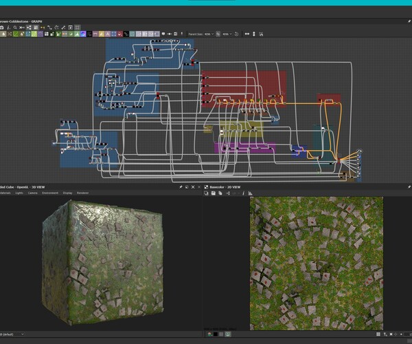 ArtStation - Overgrown Cobblestone Material | Game Assets