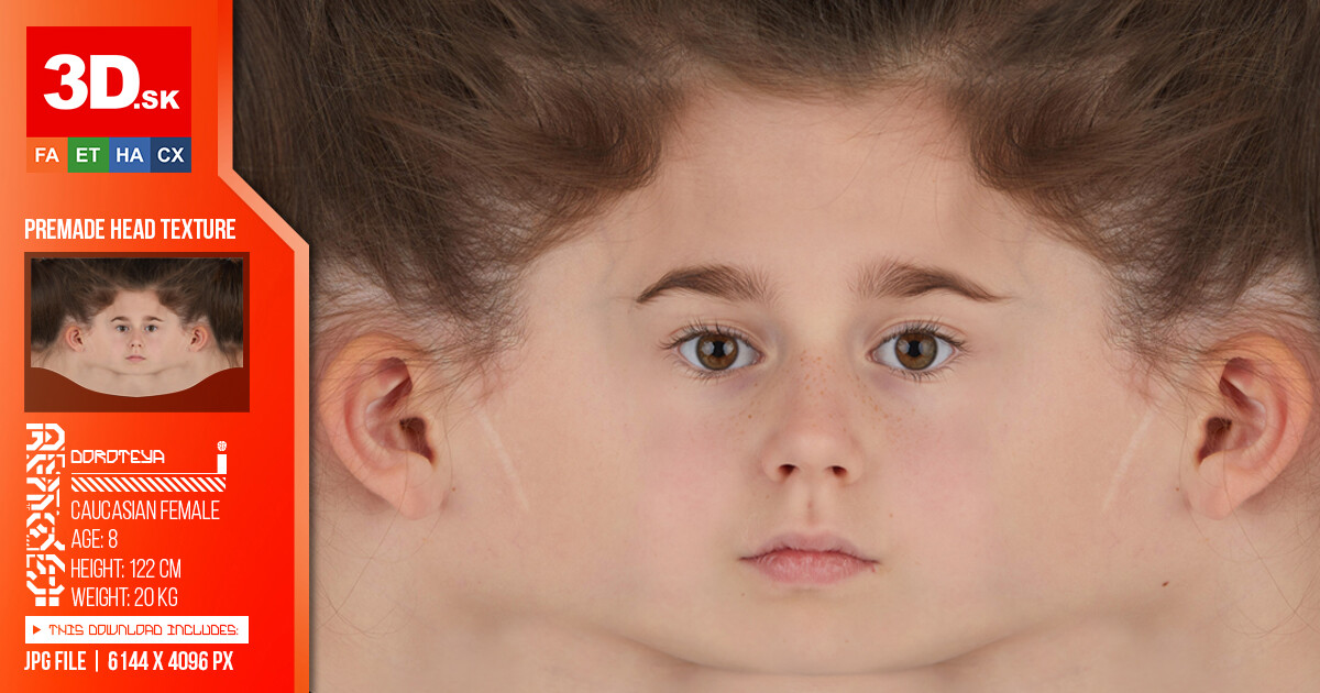 ArtStation - Premade Female Head Texture | Doroteya | Game Assets