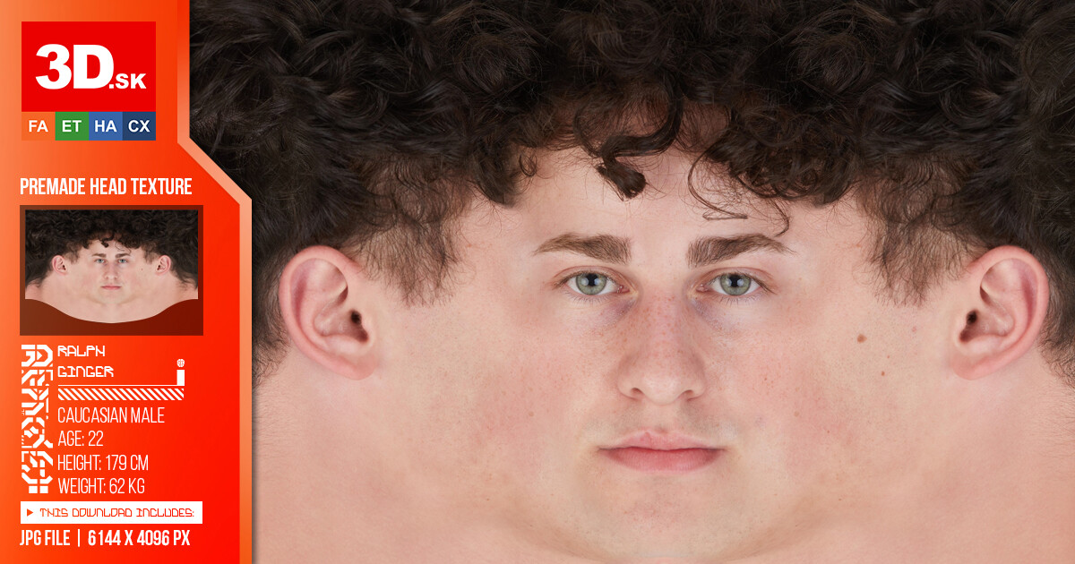 ArtStation - Premade Male Head Texture | Ralph Ginger | Resources