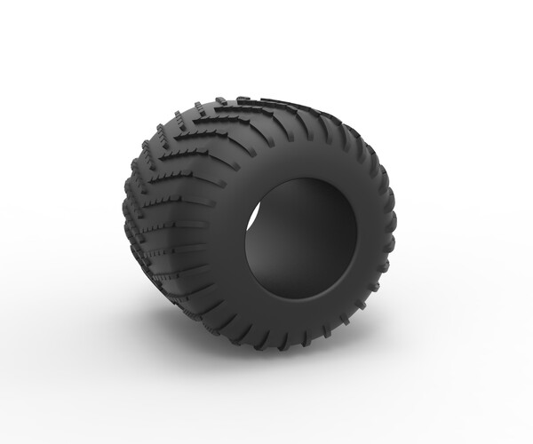 ArtStation - 3D printable Diecast low pressure tire 8 Scale 1:25 ...
