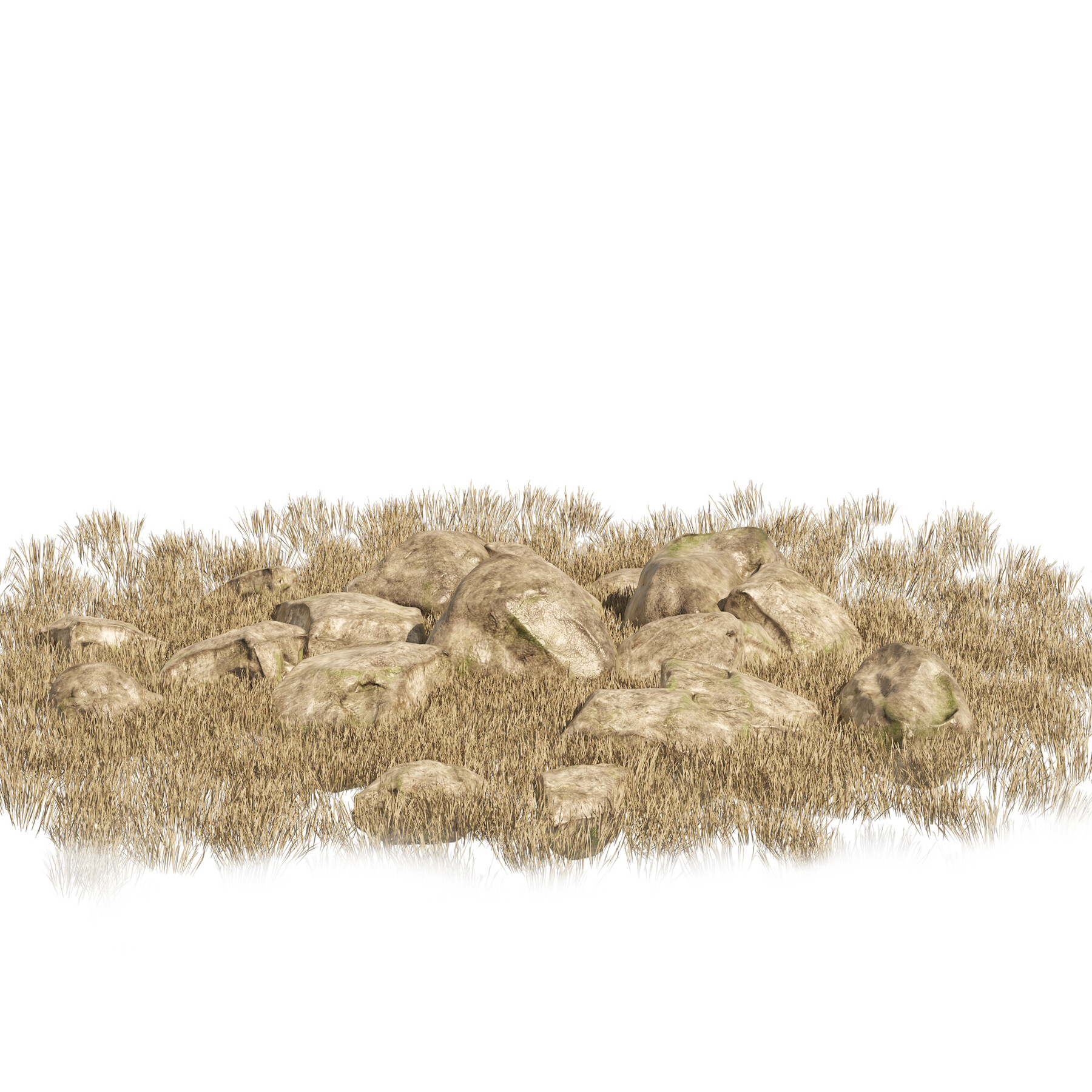 ArtStation - Granite Rock Stones with Dry Grass Terrain | Resources