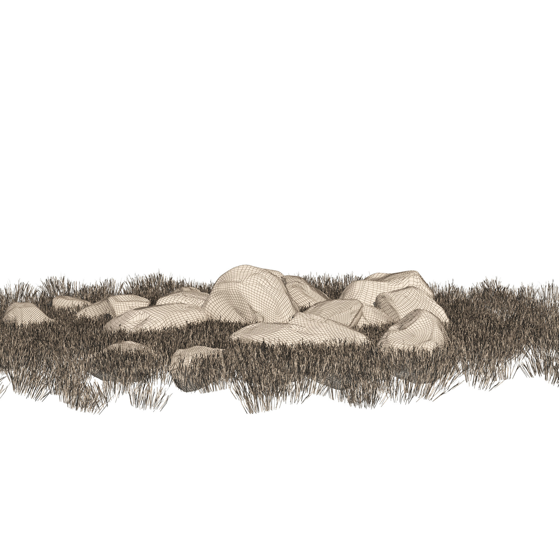 ArtStation - Granite Rock Stones with Dry Grass Terrain | Resources