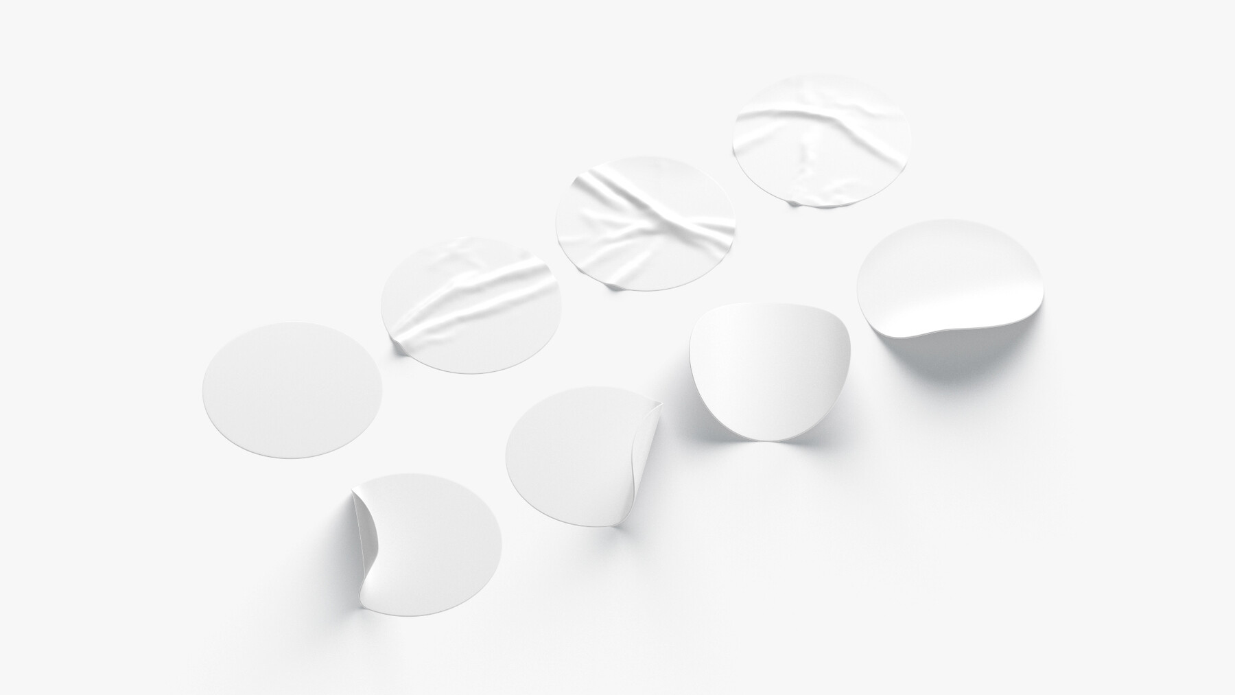 ArtStation - White Stickers set - 8 adhesive sticky labels | Resources