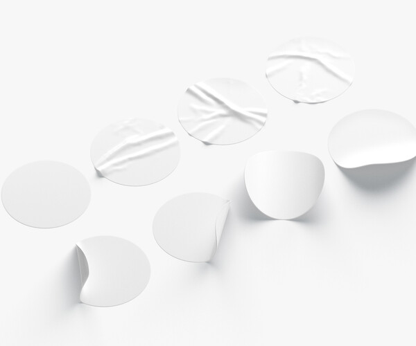 ArtStation - White Stickers set - 8 adhesive sticky labels | Resources
