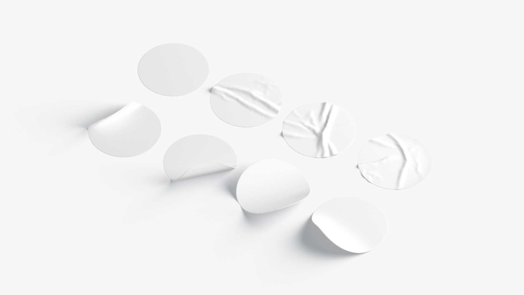 ArtStation - White Stickers set - 8 adhesive sticky labels | Resources