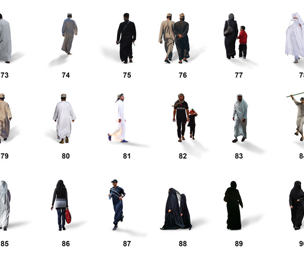 ArtStation - 150 PNG+PSD Arabian people Full HD CUTOUT Pack | Resources