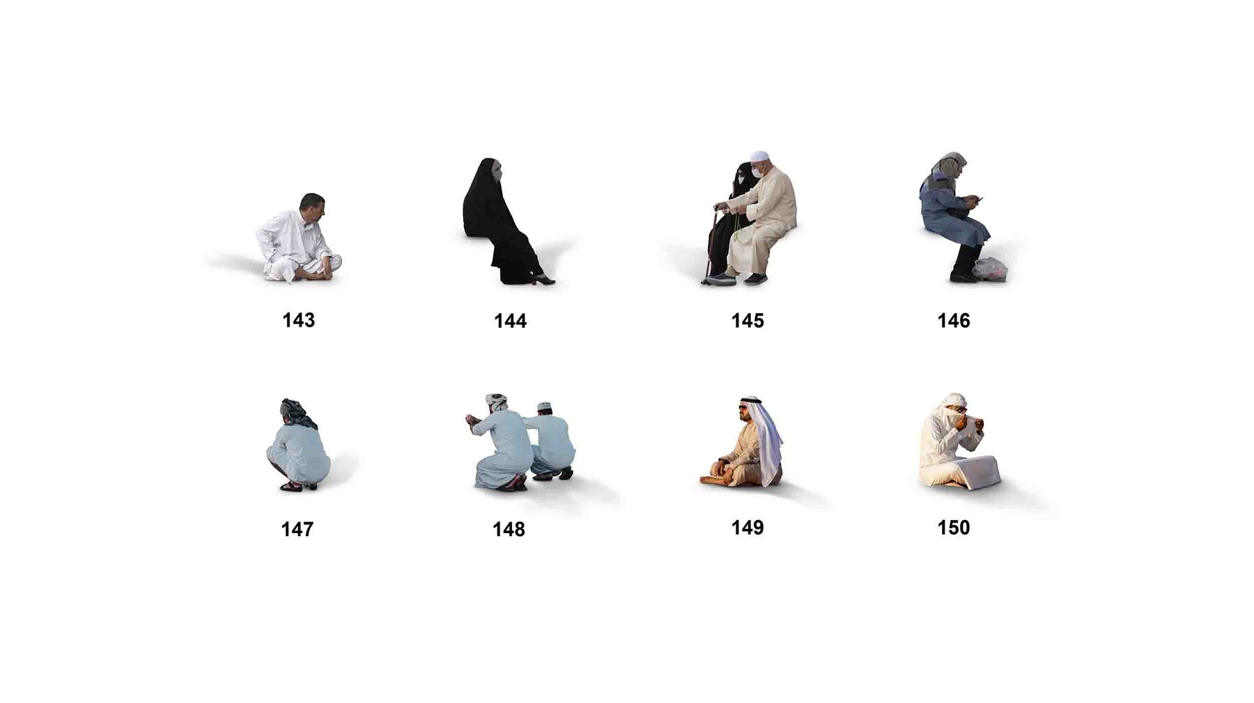 ArtStation - 150 PNG+PSD Arabian people Full HD CUTOUT Pack | Resources
