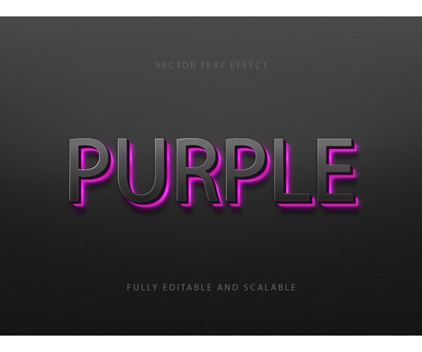 ArtStation - Neon Purple Light Text Effects, EPS and AI Template File ...