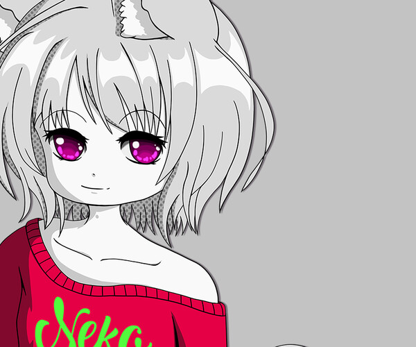 ArtStation - Sweet Neko Girl with Manga Format | Artworks