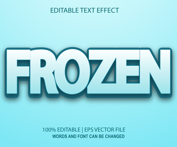 ArtStation - Frozen Text Effects, EPS and AI Template File | Artworks