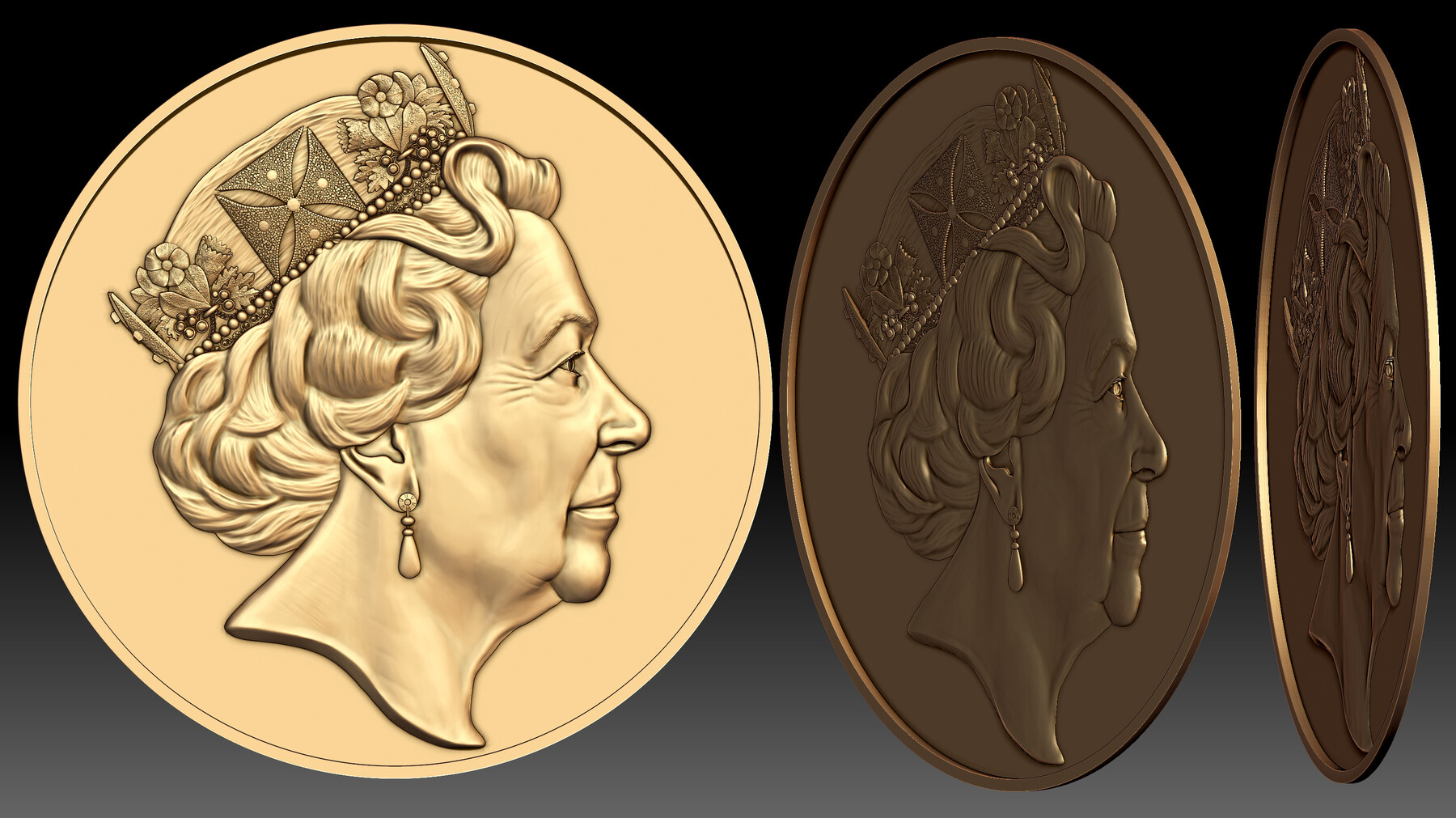 ArtStation - Queen Elizabeth coin portrait | Resources