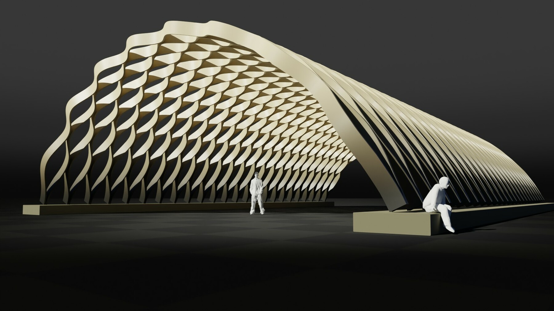 ArtStation - Bell-Curved Diamond Grid Canopy | Resources