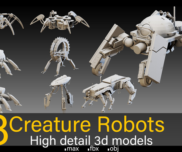 ArtStation - 8 Creature Robots- High detail 3d models | Resources