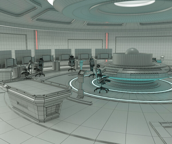 ArtStation - Sci Fi Interior Station - scifi station 3D model | Resources