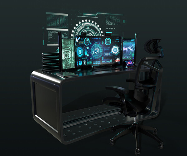 ArtStation - Control panel desk 3D model | Resources