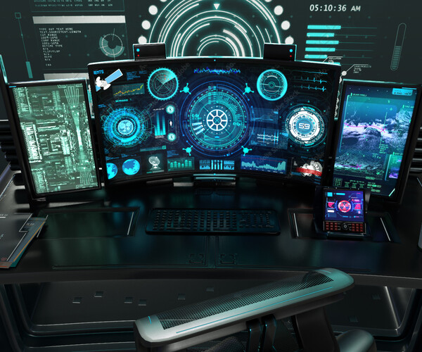 ArtStation - Control panel desk 3D model | Resources
