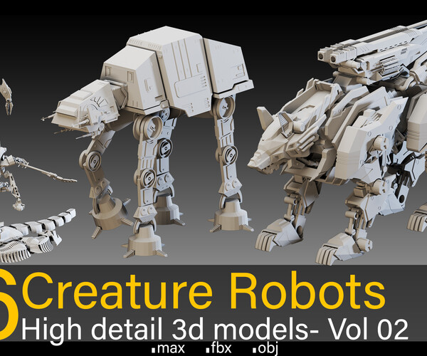 ArtStation - 6 Creature Robots- High detail 3d models | Resources