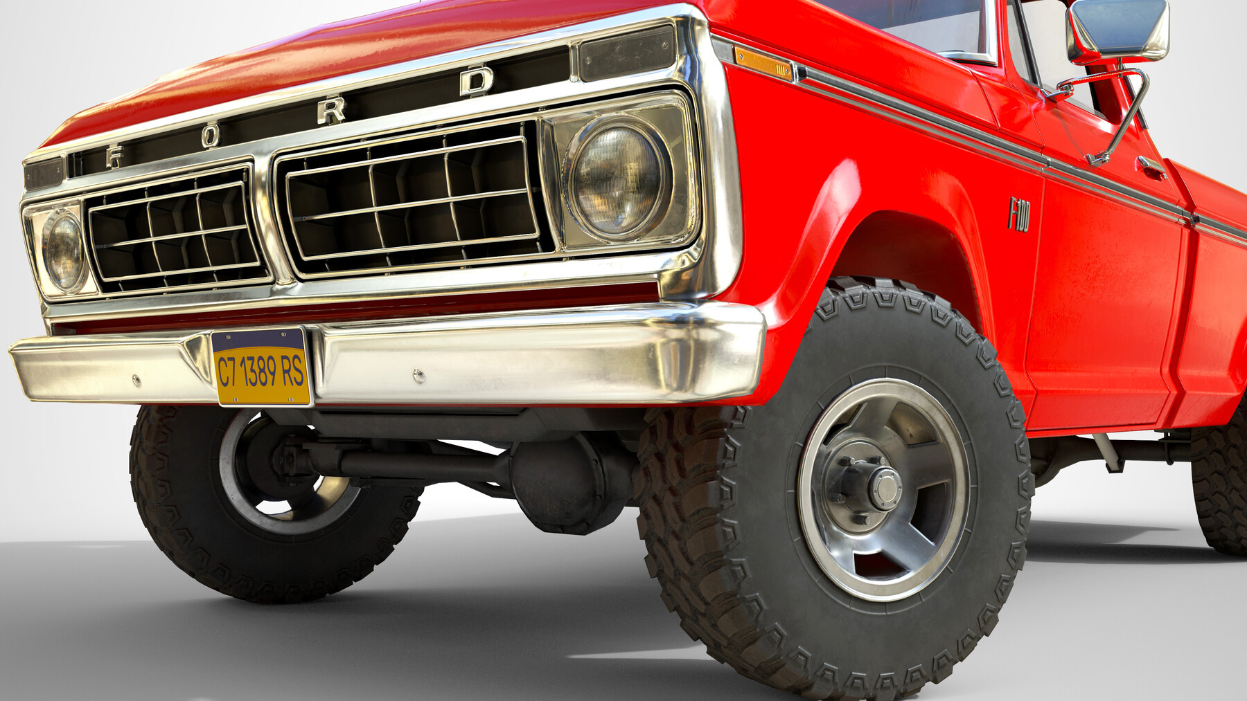 ArtStation - Ford F100 1976 New Red | Game Assets