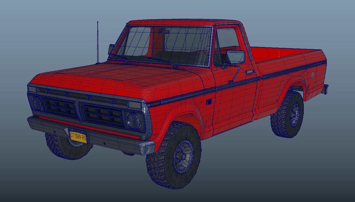 ArtStation - Ford F100 1976 New Red | Game Assets
