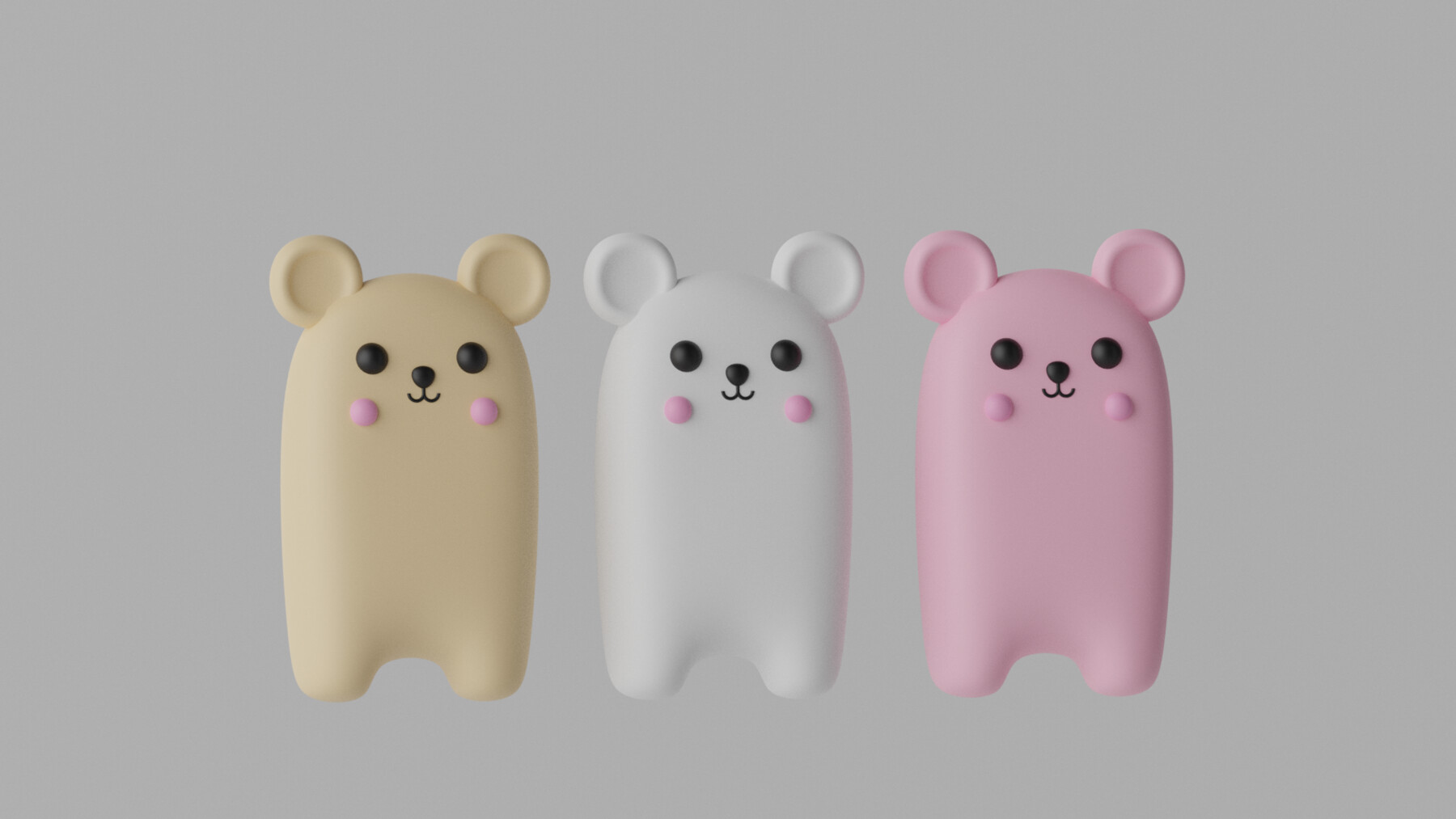 ArtStation - Cartoon Cute Mouse Rat Bear 3D model | Resources