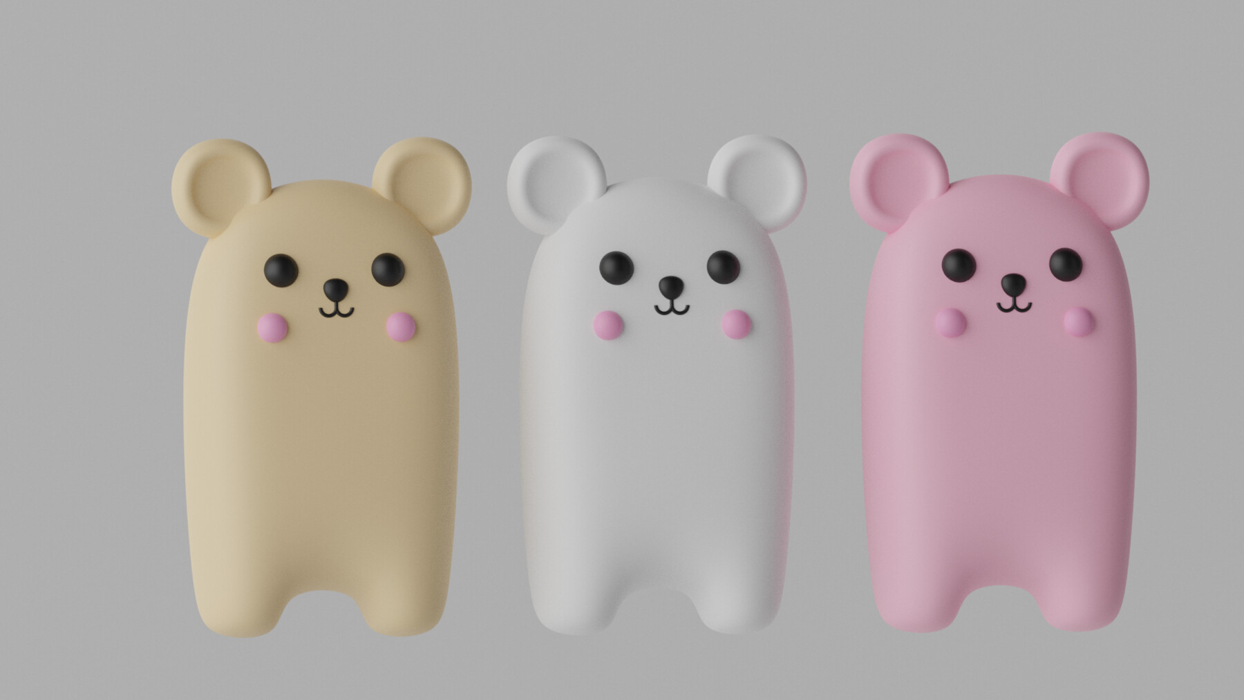 ArtStation - Cartoon Cute Mouse Rat Bear 3D model | Resources