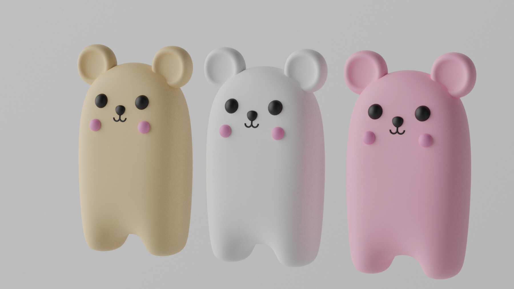 ArtStation - Cartoon Cute Mouse Rat Bear 3D model | Resources