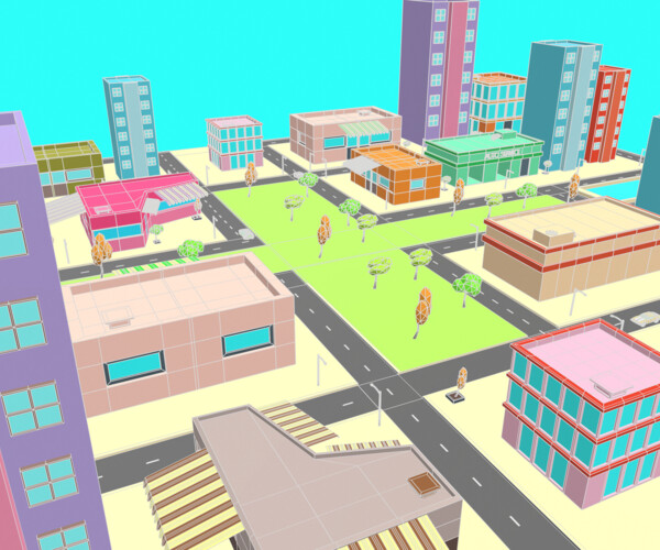 ArtStation - SimplePoly City Low-poly | Game Assets