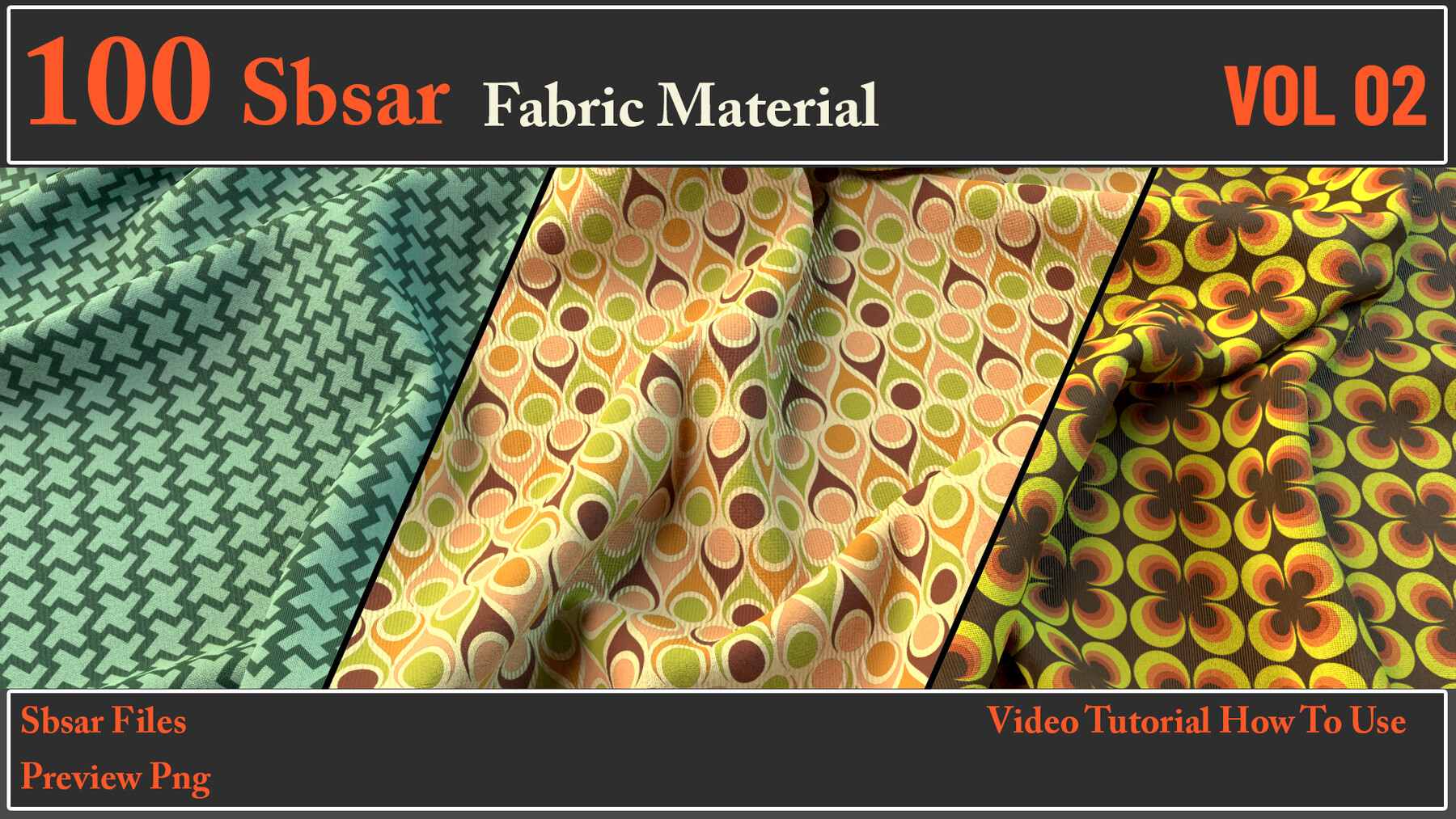 ArtStation - 100 SBSAR Files Fabric Materials VOL 02 + Video How To Use ...