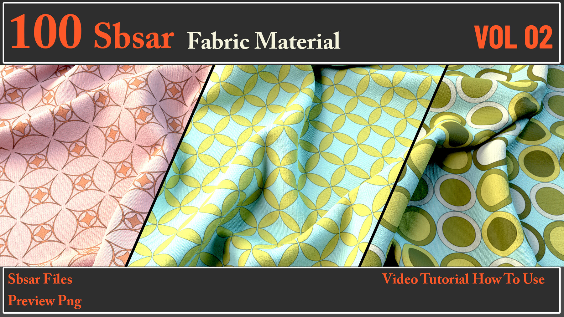 ArtStation - 100 SBSAR Files Fabric Materials VOL 02 + Video How To Use ...