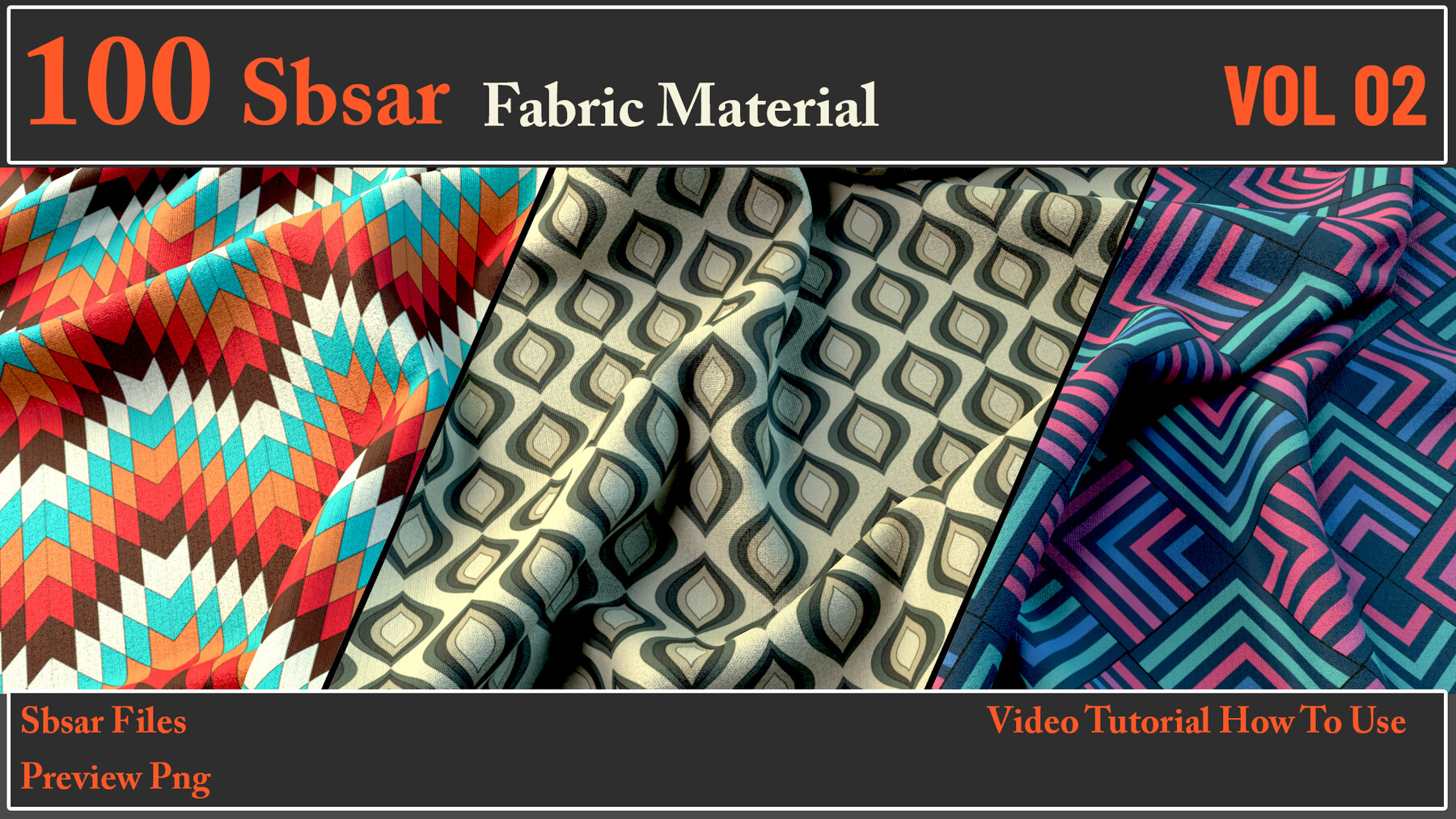 ArtStation - 100 SBSAR Files Fabric Materials VOL 02 + Video How To Use ...