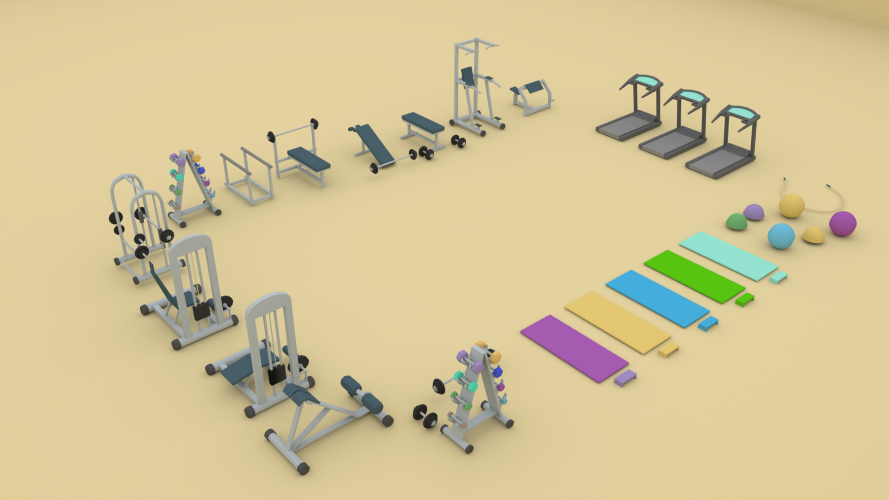 ArtStation - Fitness Gym Pack | Game Assets