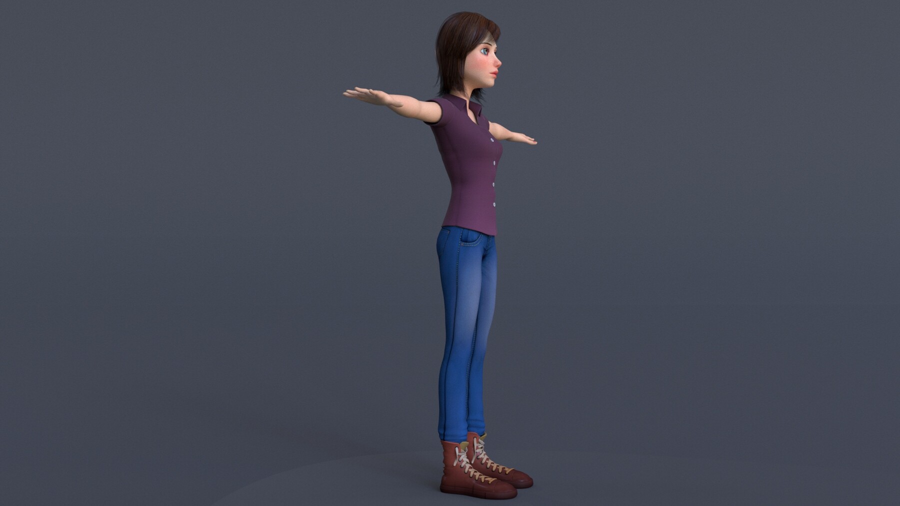 ArtStation - Jasmin Cartoon Girl Rig | Game Assets