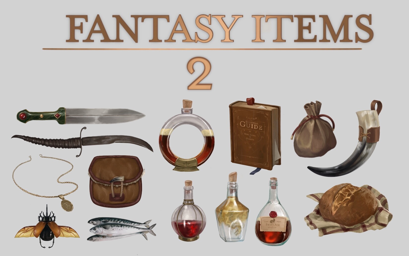 ArtStation - Stock Art l Fantasy Prop Items 2 | Game Assets