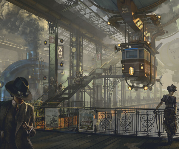 ArtStation - Steampunk Trainstation | Artworks