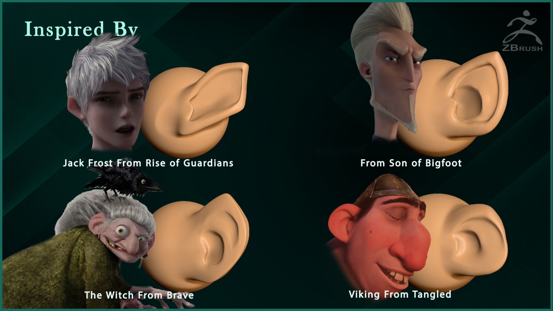 ArtStation - 20 Stylized / Cartoony Ear VDM Brush / FBX / OBJ | Brushes