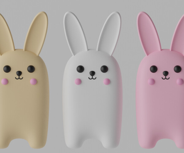 ArtStation - Cartoon Cute Bunny Rabbit 3D model | Resources