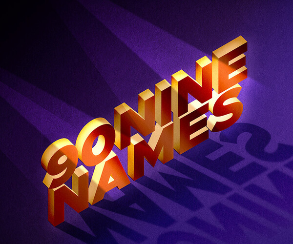 ArtStation - 90 Nine Names Text Effects, PSD Template File | Artworks